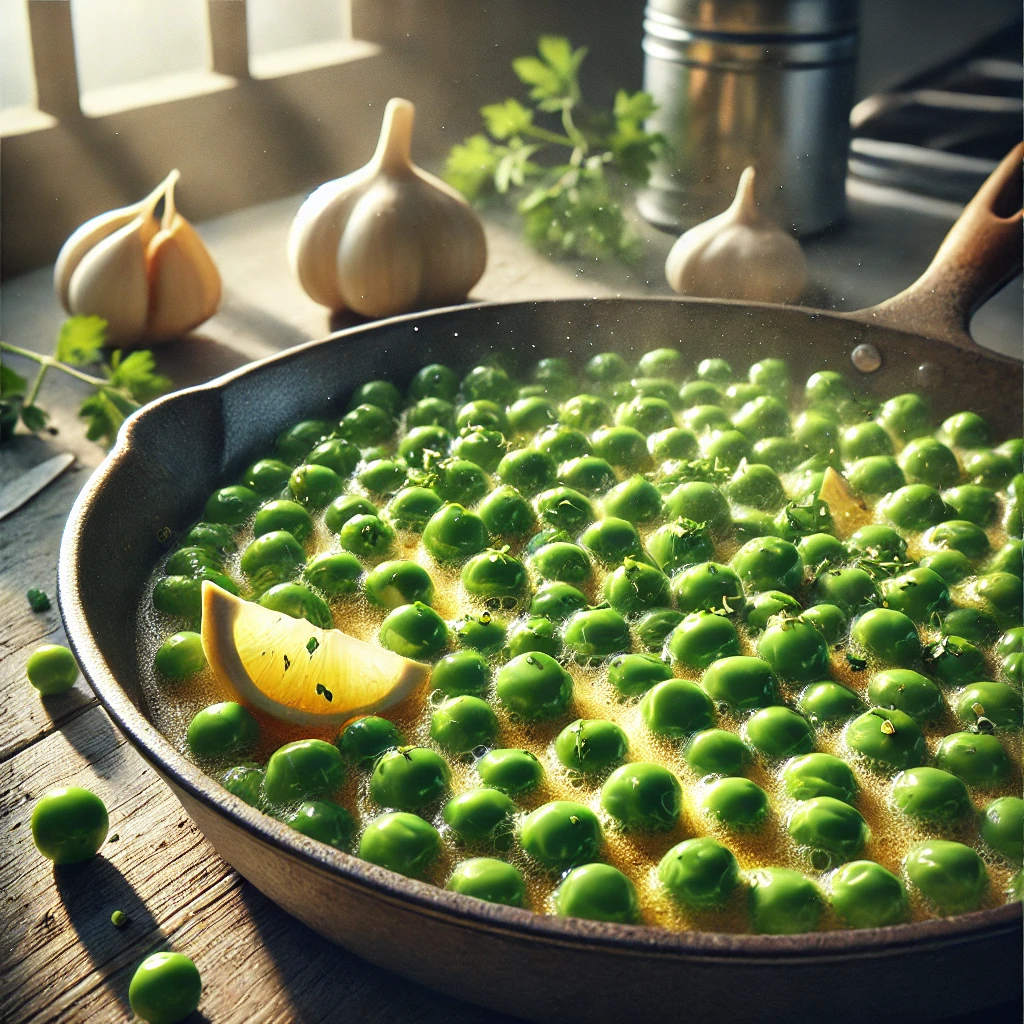 "Garlic Butter Peas – A Fresh and Savory Side Dish for Any Meal"